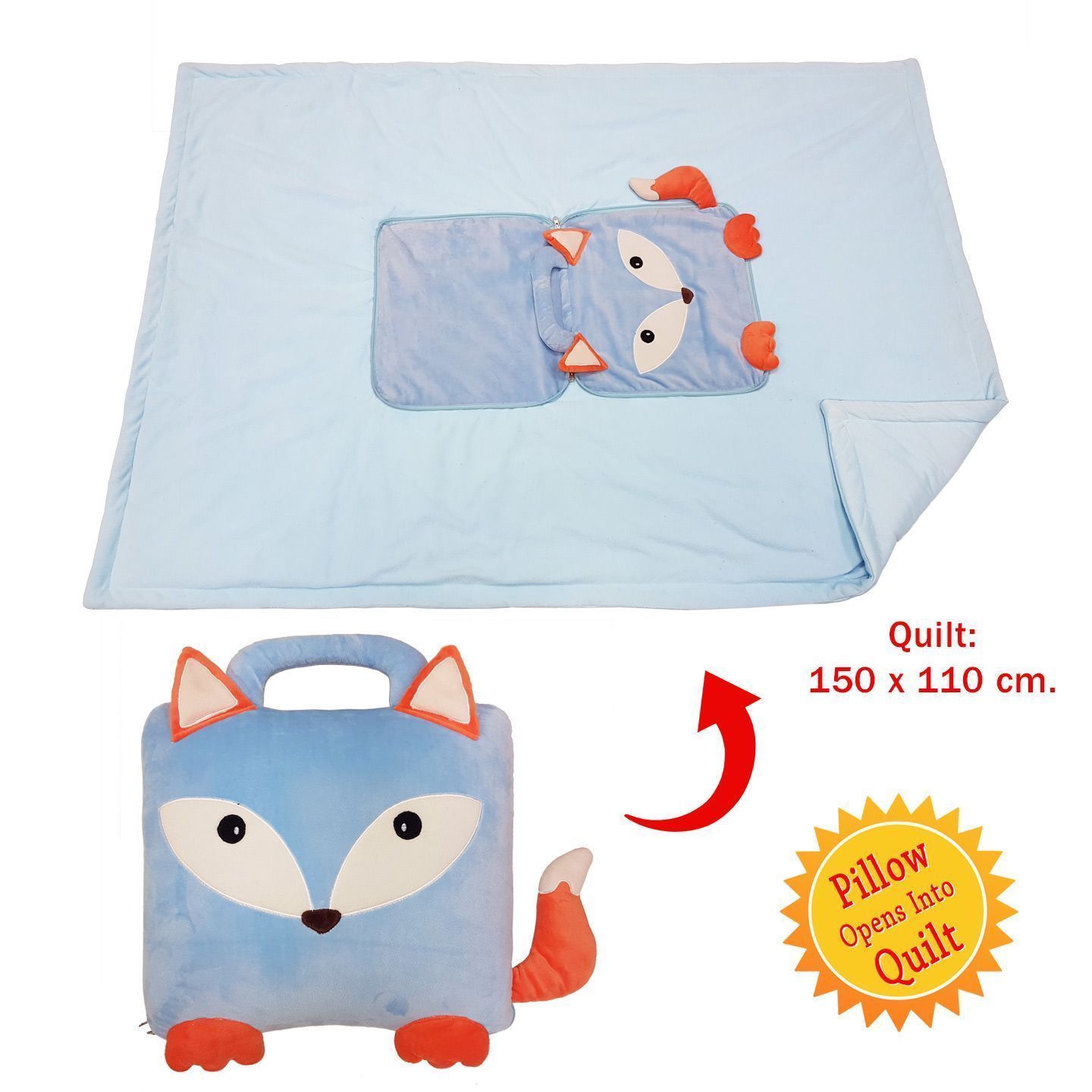 Adorable Baby Fox Quillow | Converts to Quilt