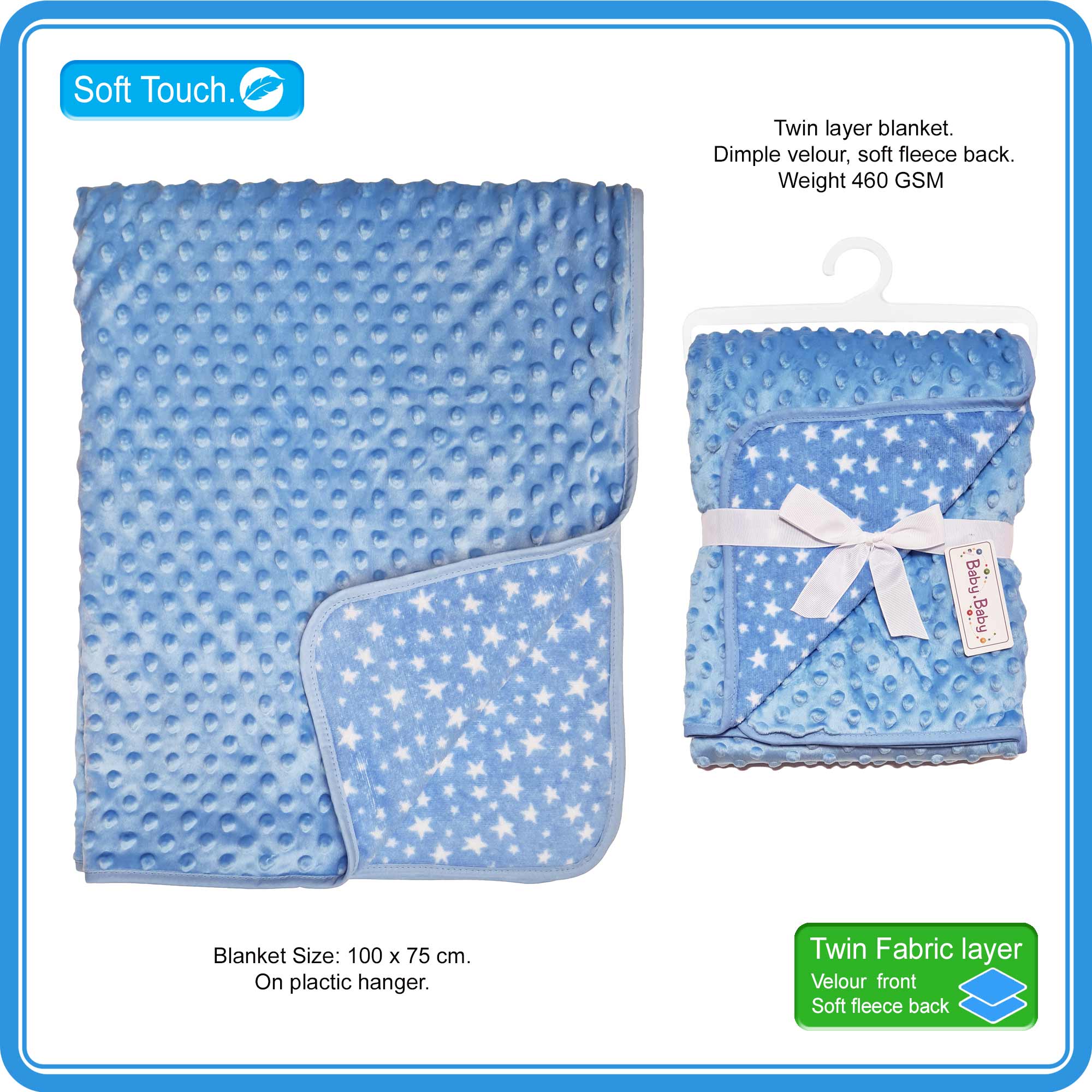 Cozy Velour Dimple Fabric Blanket